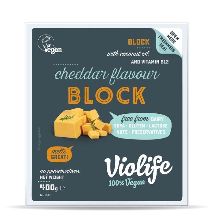 Vegan Block Cheddar Cheese 400G - Pure & Organic